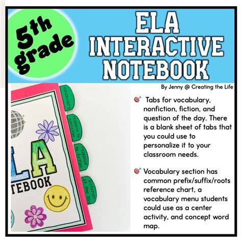 5th Grade Ela Interactive Notebook Fl Best Standards By Creating The Life
