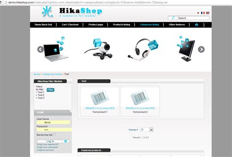 hikashop about filter again hikashop