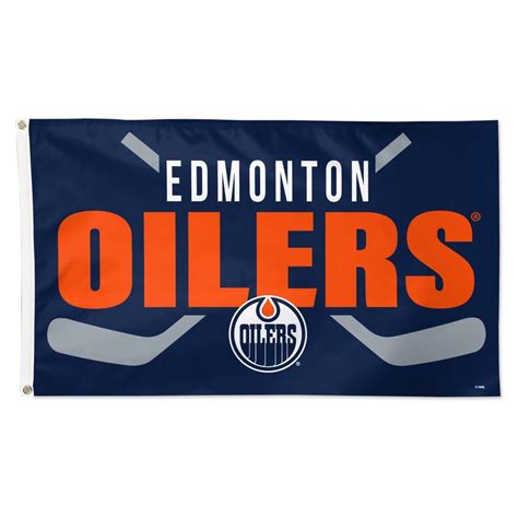 Wincraft Edmonton Oilers 3 X 5 Hockey Stick Deluxe Single Sided Flag