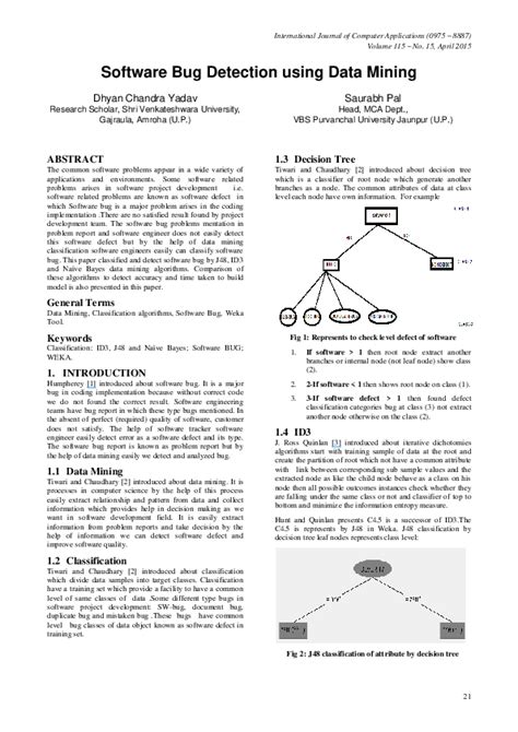 Pdf Software Bug Detection Using Data Mining