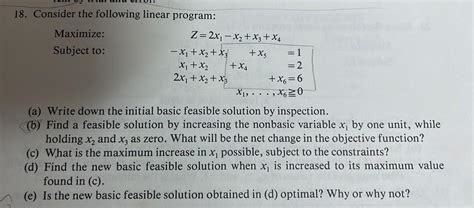 18 consider the following linear program maximize