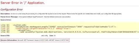 Resolve Unrecognized Attribute TargetFramework On IIS
