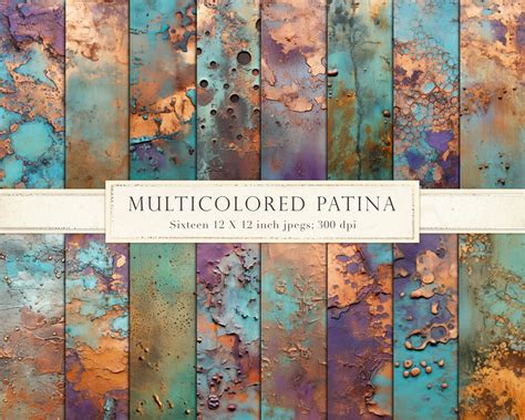 Multicolored Patina Copper Colorful Metallic Patina Iridescent