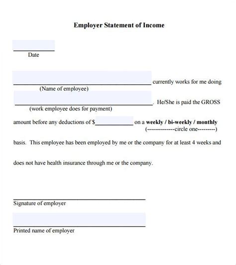 Zero Income Statement Template