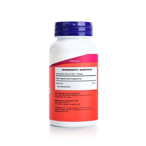 Now Vitamin D 3 1000 Iu 180 Softgel Farmaku