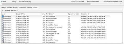 tasks not triggering triggering with a time gap in windows task