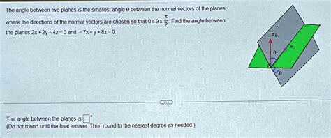 The Angle Between Two Planes Is The Smallest Angle θbetween The Normal Vectors Of The Planes π