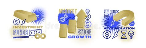 Investment Trading Vector Illustrations Set Stock Market Growth Creative Concepts Stock Vector