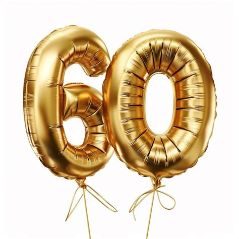 Premium Photo A Close Up Of A Number 60 Balloon With A String