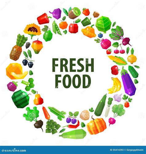Fruits And Vegetables Vector Logo Design Template Vector Illustration