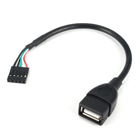 5Pins Motherboard Female Socket Transfer USB 2 0 Female Cable Adapter PC Case Internal Extender
