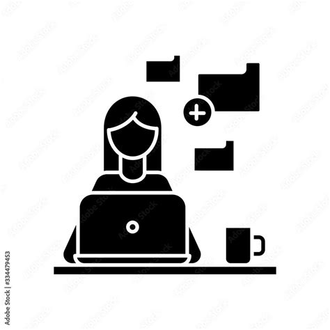 Data Entry Jobs Black Glyph Icon Converting Image To Text Copying And Pasting Text Material