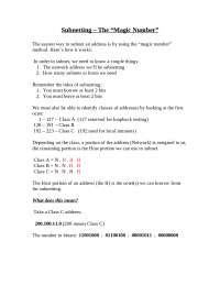 Subnetting The Magic Number Notes ITNT Docsity