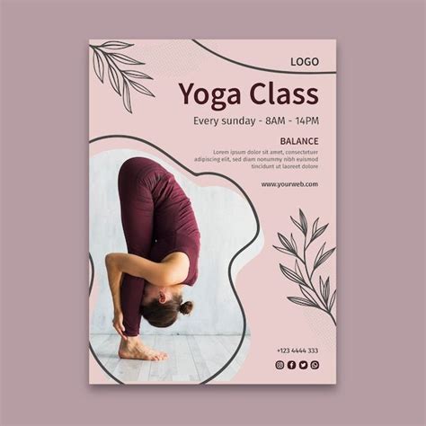 Yoga Class Poster Template Free Vector In 2025 Yoga Poster Design