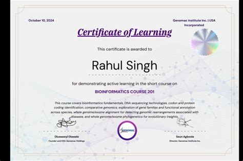 Bioinformatics Genomics Dnasequencing Lifelonglearning Rahul S