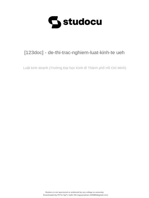 Trắc Nghiệm Luật Kinh Doanh UEH | PDF