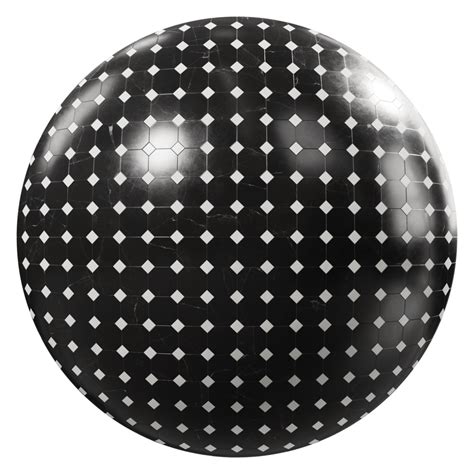 Octagonal Ceramic Matte Tile Texture Black Poliigon