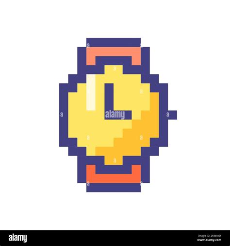 wristwatch pixelated rgb color ui icon stock vector image and art alamy