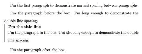 Setspace Natural Vertical Space Before Tcolorbox With Increased Line