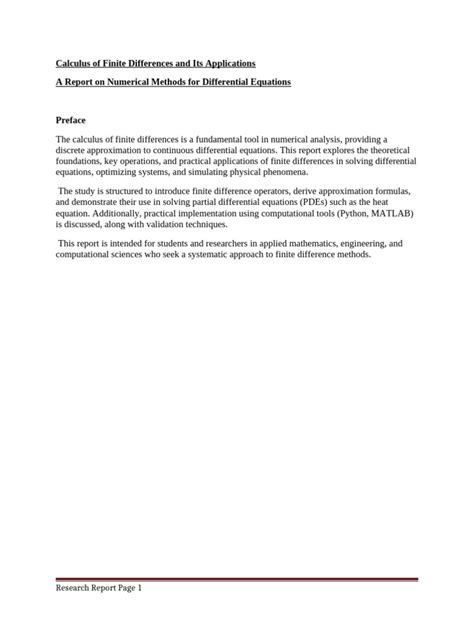 Calculus Of Finite Differences And Its Applications Docx Sss Pdf Finite Difference