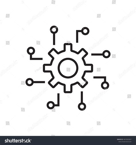 Automated System Line Icon Vector Graphic Stock Vector Royalty Free Shutterstock