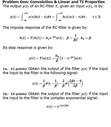 solved problem one convolution and linear and ti properties