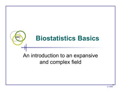 Biostatistics Basics Descriptive Statistics