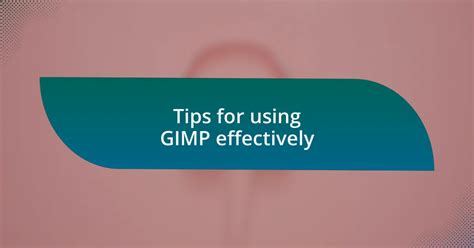 My Experience With Gimps Animation Tools