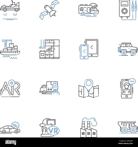 Constructions Line Icons Collection Foundation Framework Structure Design Blueprint Cement