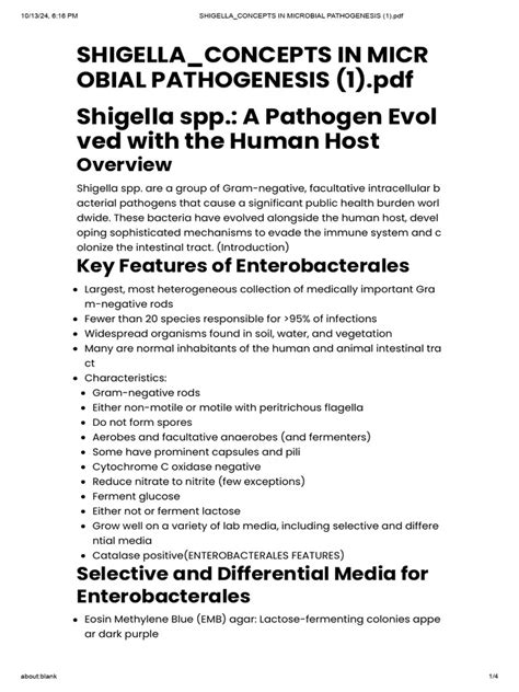 Shigella Concepts In Microbial Pathogenesis Pdf Escherichia Coli Diseases And Disorders