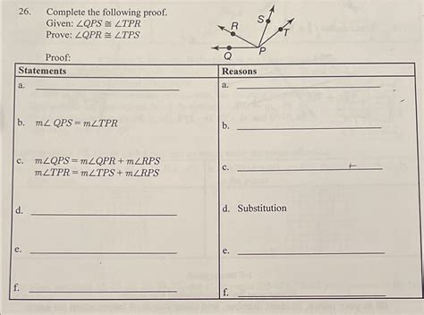 Solved Complete The Following Proof Given Chegg Com