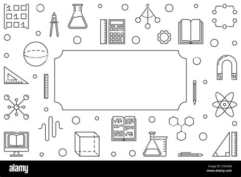 Stem Education Simple Horizontal Frame Vector Science Technology Engineering And Math