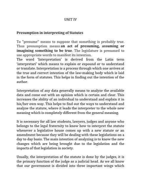 Unit Iv Download Free Pdf Statutory Interpretation Jurisdiction