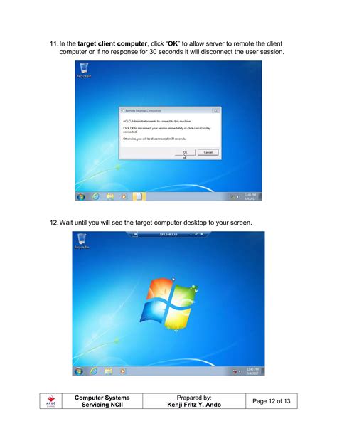 css module 7 connect to another computer using remote desktop