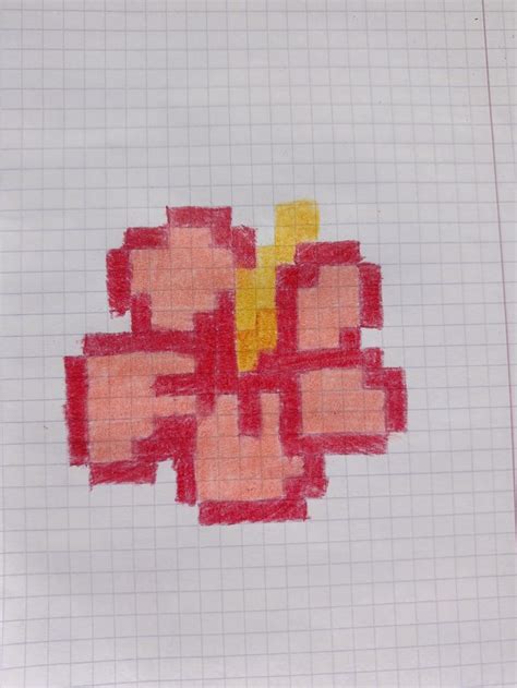 Hibiskus Pixel Art 🌺 Easy Pixel Art With Color Hibiscus Flower Pixel