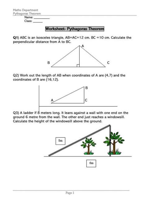 FREE Pythagorean Theorem Worksheets FREE Pythagorean Theorem Worksheets