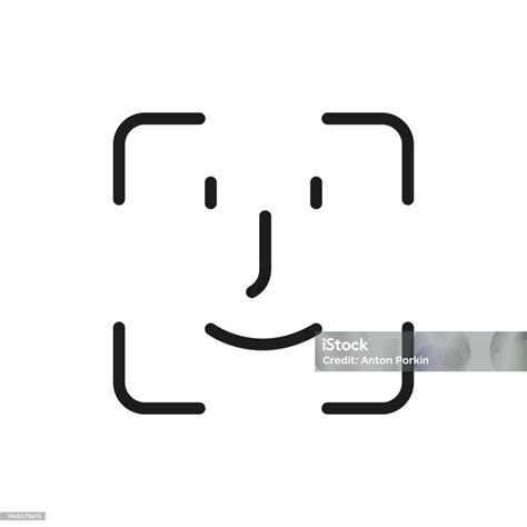 스캔 얼굴 Id 줄 아이콘 얼굴 인식 선형 픽토그램 생체 인식 기술 개요 기호입니다 스마트 폰 기호에 대한 확인 고립된 벡터 그림 검사 보기에 대한 스톡 벡터 아트 및 기타