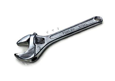 몽키스패너 리얼 수채화~ 스패너 그림 디자인 금속 질감