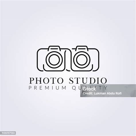 더블 또는 두 개 또는 트윈 카메라 사진 로고 아이콘 심볼 일러스트 레이 션 간단한 현대 라인 아트 벡터 그래픽 디자인 겉창에