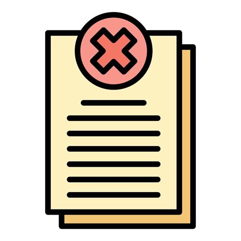 Rejected Report Icon Color Outline Vector 15082668 Vector Art At Vecteezy