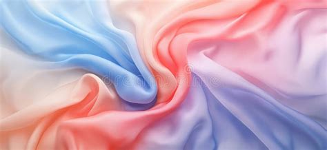 Soft Flowing Silk Fabric In Pastel Colors Creating Elegant Texture And