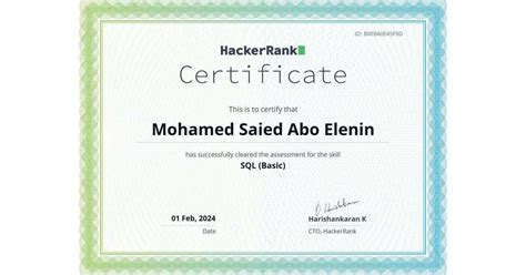 Mohamed Saied ⭐️ On Linkedin Hackerrank Skill Certificate 10 Comments