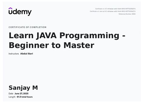 Completed 615 Hour Java Course By Abdul Bari Mastered Java