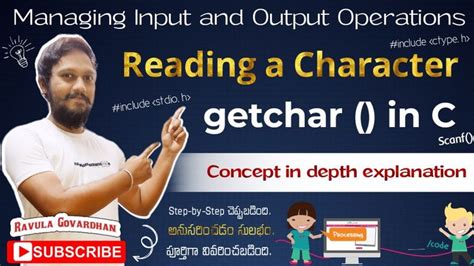 Unformatted Input Output Functions In C Getchar In C Language In Telugu