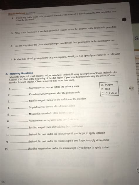 Solved 14 Laboratory Report 16 Gram Staining A Results Dow