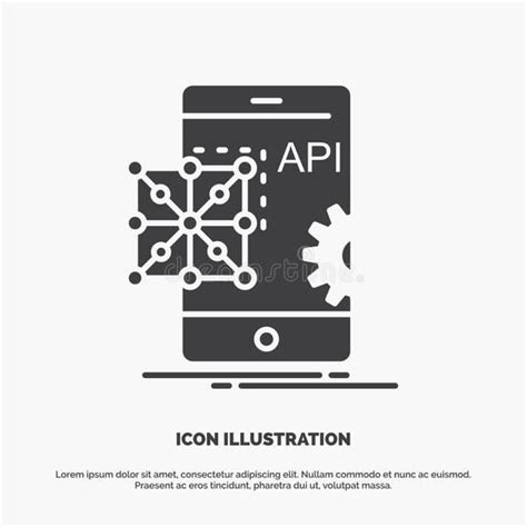 Api Application Coding Development Mobile Icon Glyph Vector Gray