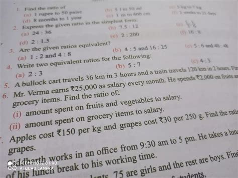 Write Two Equivalent Ratios Of The Followingquestion 4 Part B5 7