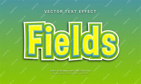 premium vector fields editable text effect with yellow collor