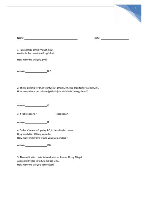 Dosage Calculations Final Exam 100 Questions With Updated 100 Correct Answers A Grade Dosage