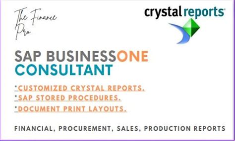 Develop Crystal Reports Layouts And Stored Procedures For Sap By Pro Finances Fiverr